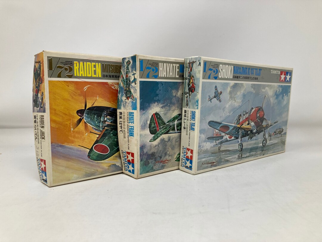 Set of 3 Tamiya WWII Japanese 1/72 Scale Model Airplane Kits hayate ...