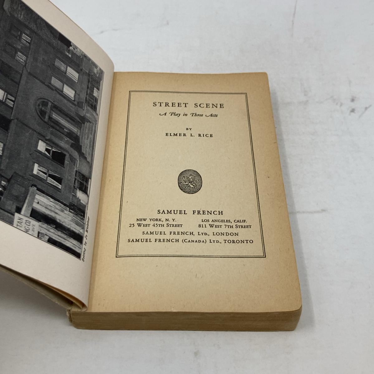 Street Scene by Elmer L. Rice PB First Thus Paperback Very Good 1929 ...