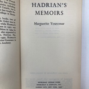 Hadrian's Memoirs by Marguerite Yourcenar Paperback PB First Thus Very ...