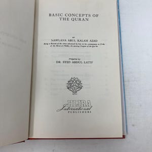 Basic Concepts of the Quran by Mawlana Abul Kalam Azad HC Hardcover ...