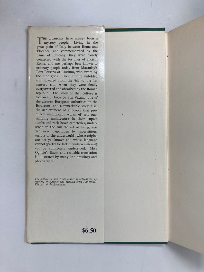 The Etruscans in the Ancient World by Otto-wilhelm Von Vacano HC ...