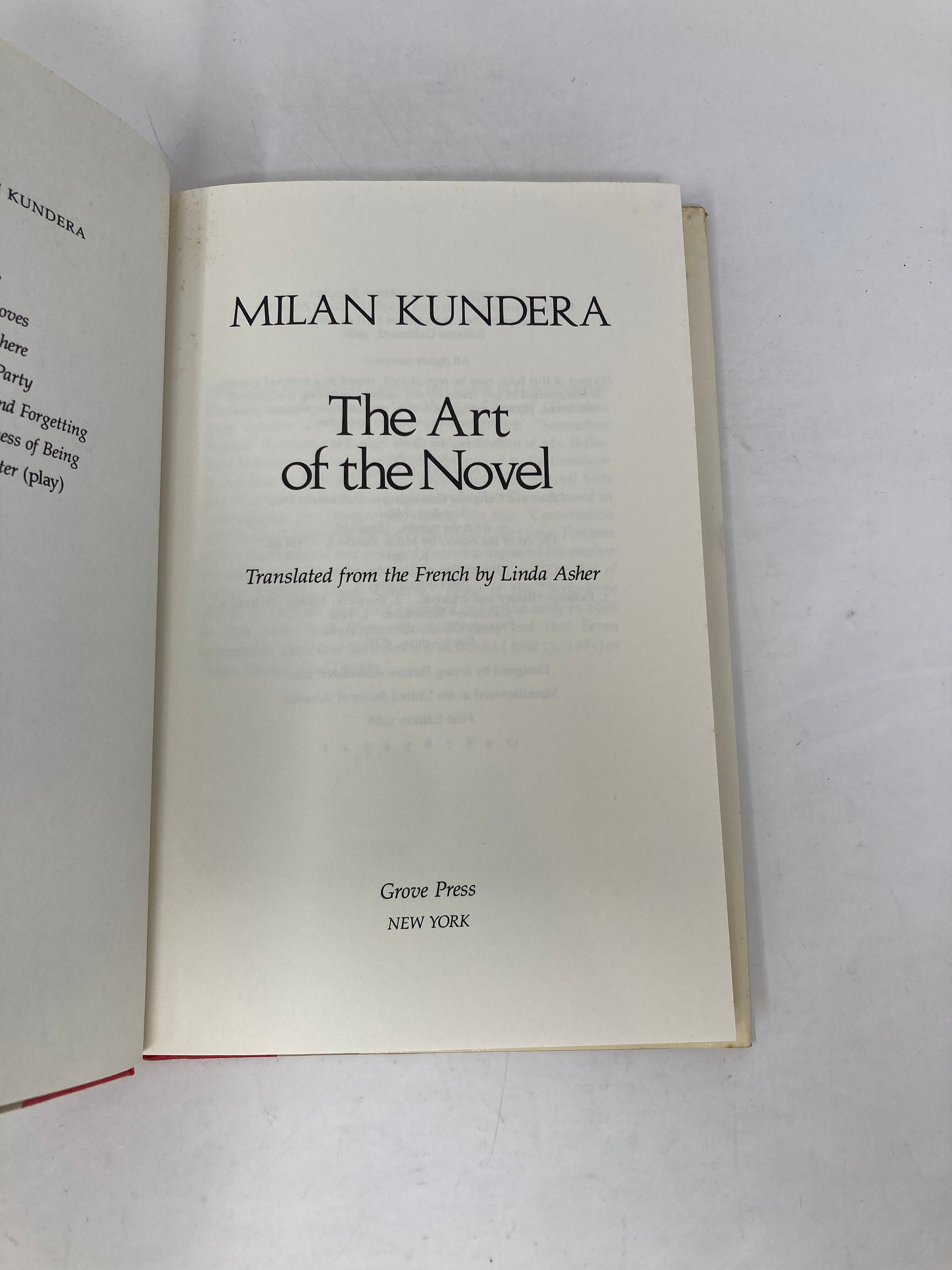 The Art of the Novel by Milan Kundera HC First 1st Very Good 1988 - Etsy UK