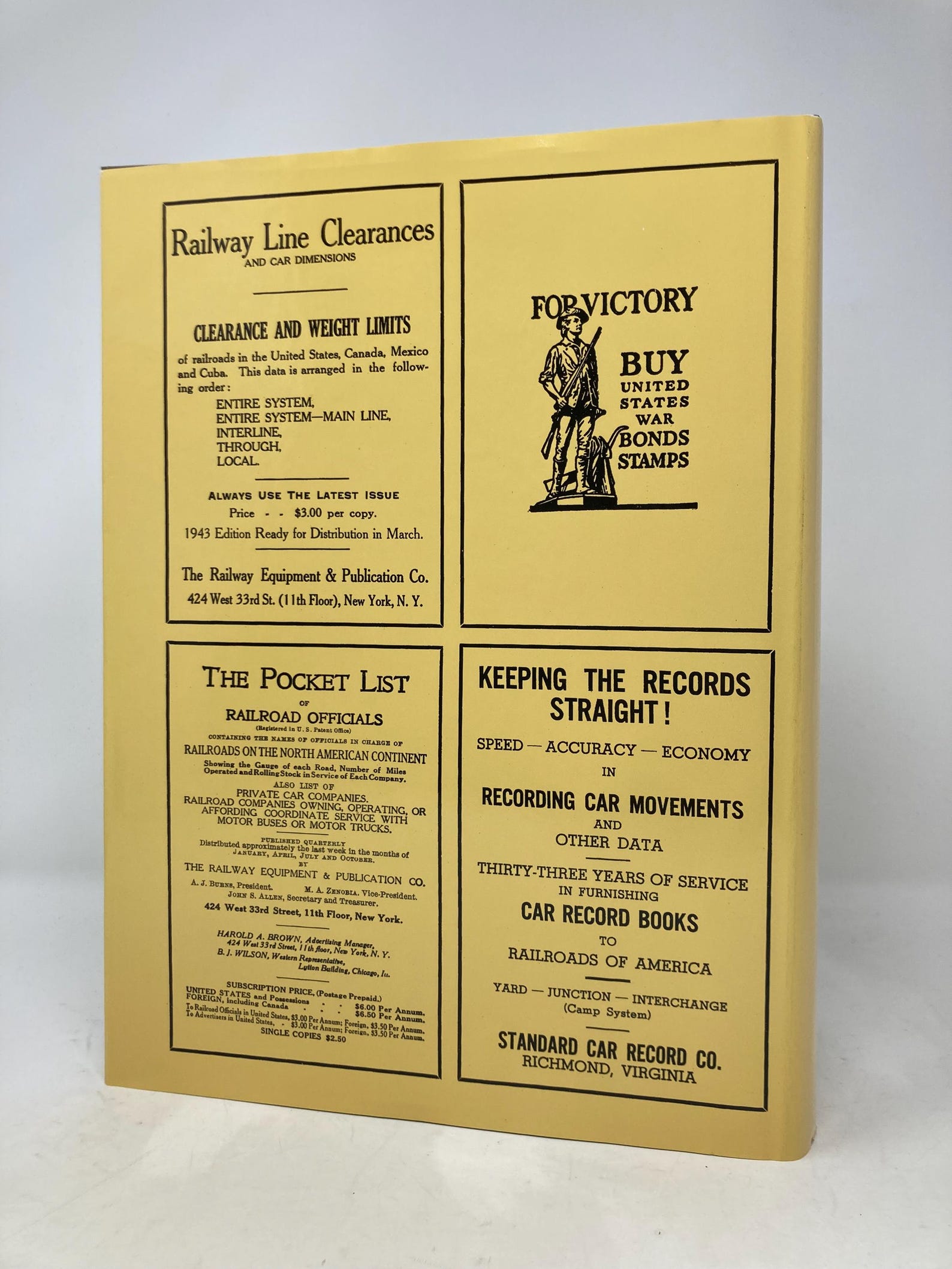 Reproduction of the Official Railway Equipment HC Hardcover 1st Thus LN ...