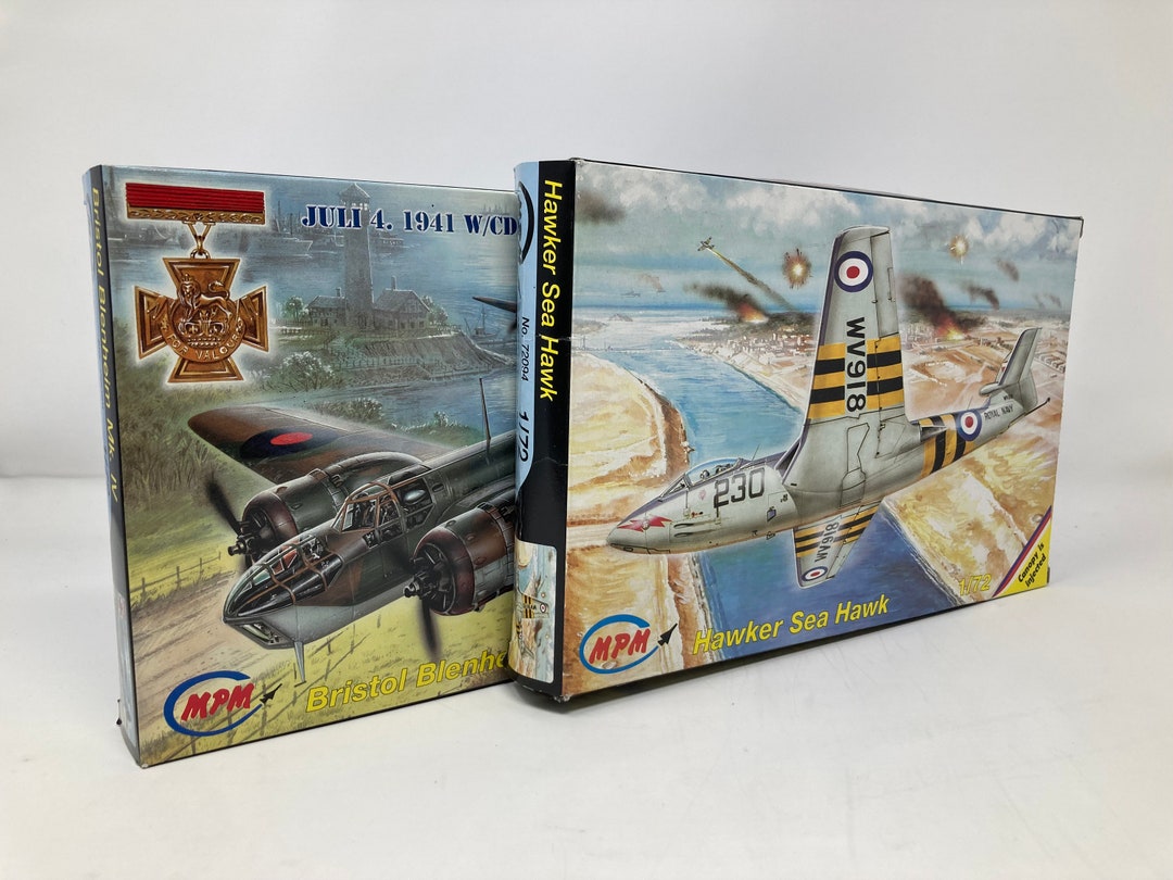 Set of 2 MPM Wwii RAF 1/72 Scale Model Kits Hawker Sea Hawk, Bristol ...