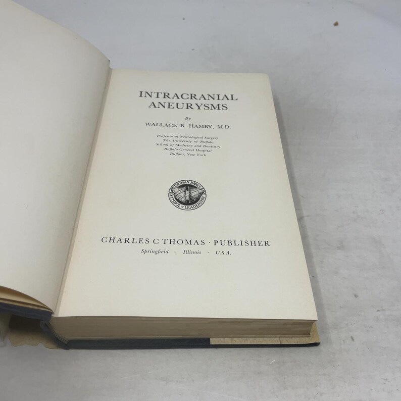 Intracranial Aneurysms by Wallace B. Hamby HC First Edition Hardcover ...