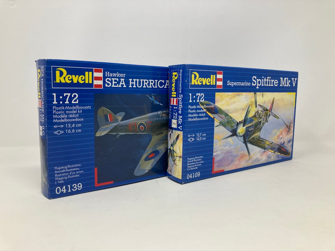 Set of 2 Revell WWII British 1/72 Scale Model Kits hawker Sea Hurricane ...