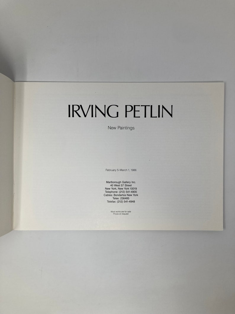 Irving Petlin: New Paintings by Irving Petlin PB First 1st LN 1986 ...