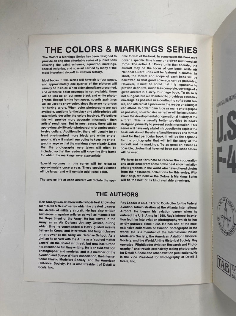 Colors and Markings of U.S. Navy F4 Phantoms PB Paperback 1st First LN ...