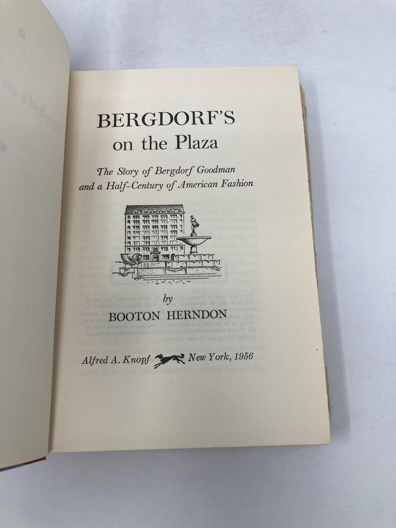 Bergdorf's on the Plaza by Booton Herndon HC Hardcover First 1st Very ...