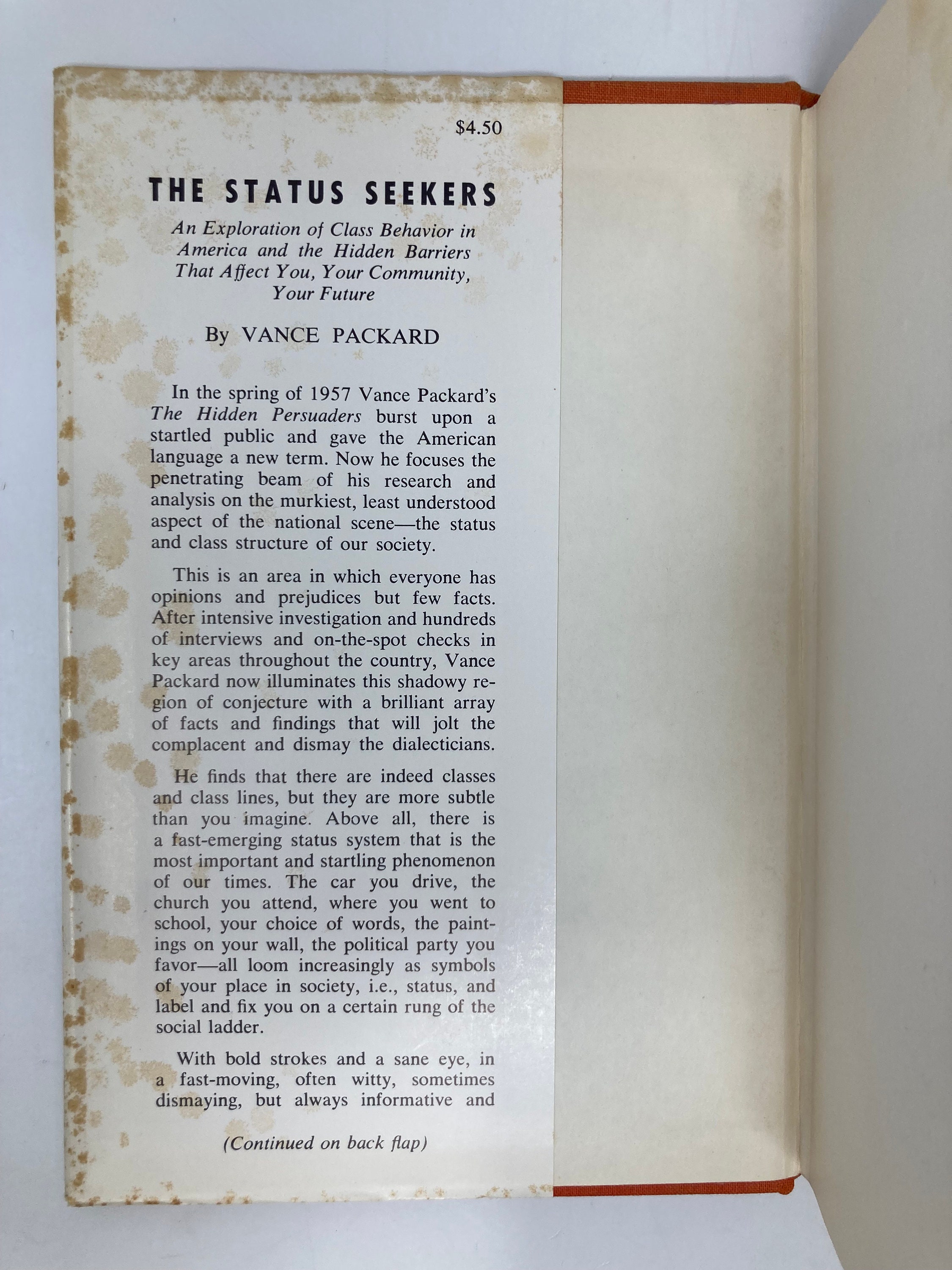 The Status Seekers by Vance Packard HC Hardcover 1st First VG Very Good ...