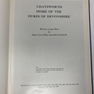 Chatsworth Home of the Dukes of Devonshire by John Cornforth HC ...