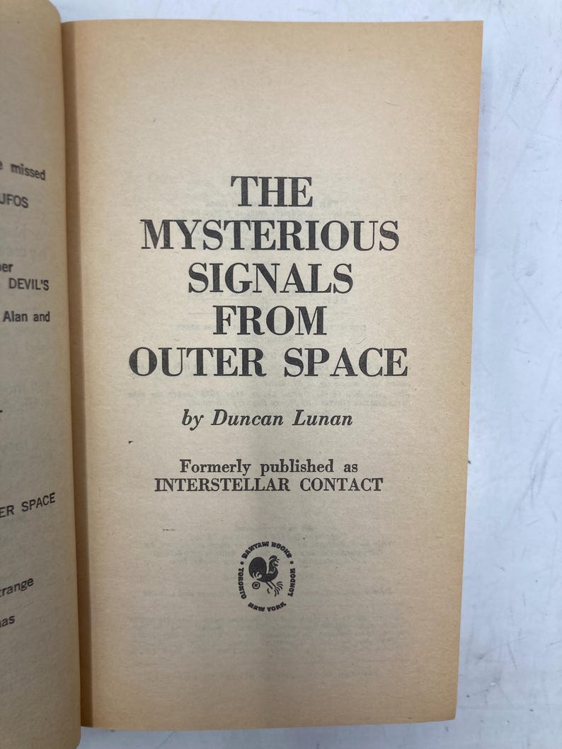 The Mysterious Signals From Outer Space by Duncan Lunan PB Paperback ...