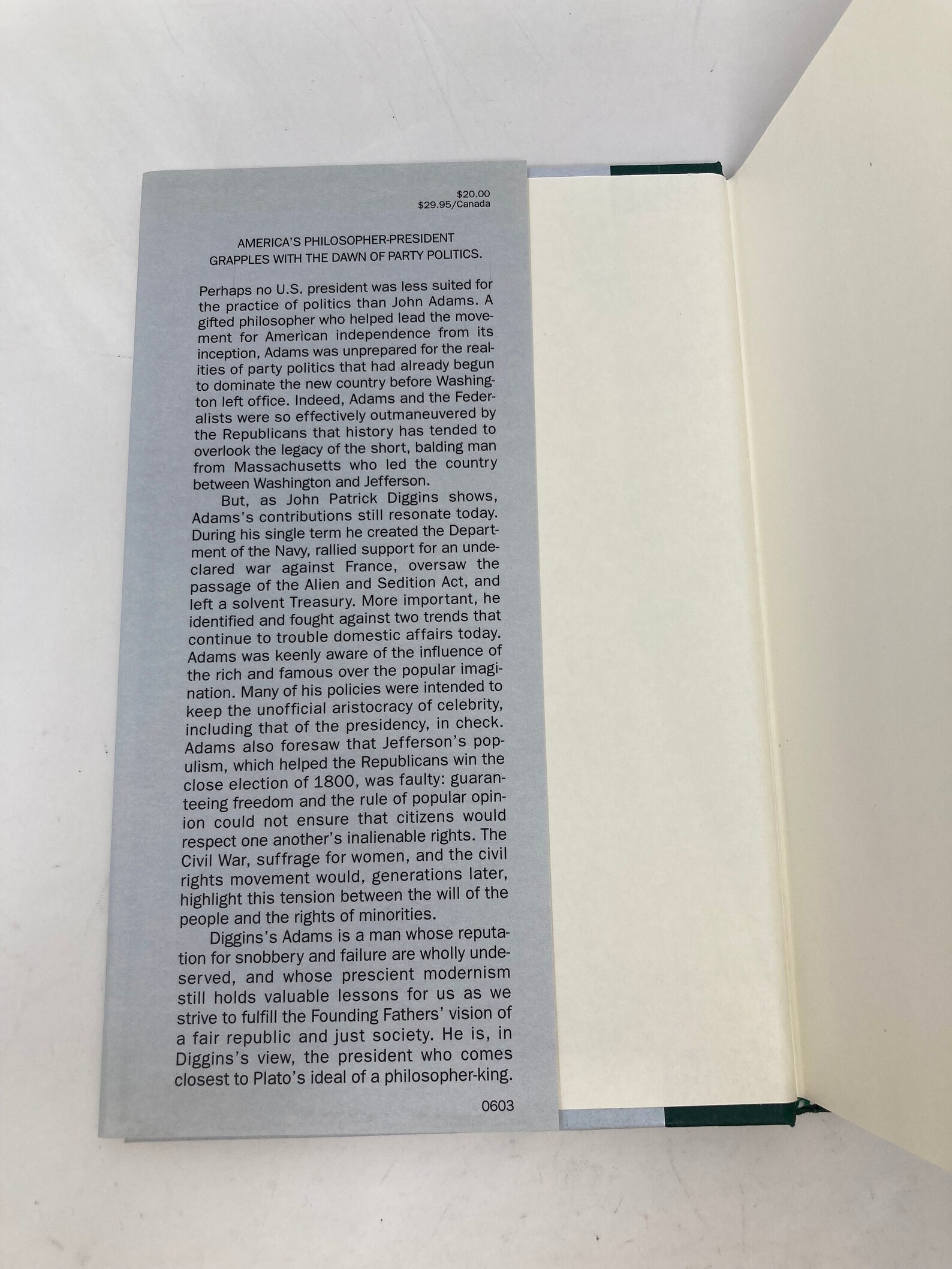 John Adams by John Patrick Diggins Hardcover 1st 1st Like New 2003 - Etsy