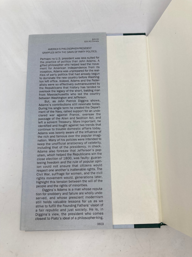 John Adams by John Patrick Diggins Hardcover 1st 1st Like New 2003 - Etsy