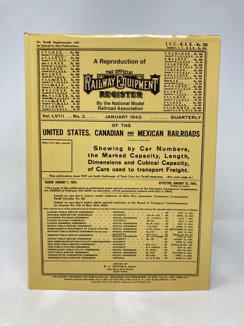 Reproduction of the Official Railway Equipment HC Hardcover 1st Thus LN ...