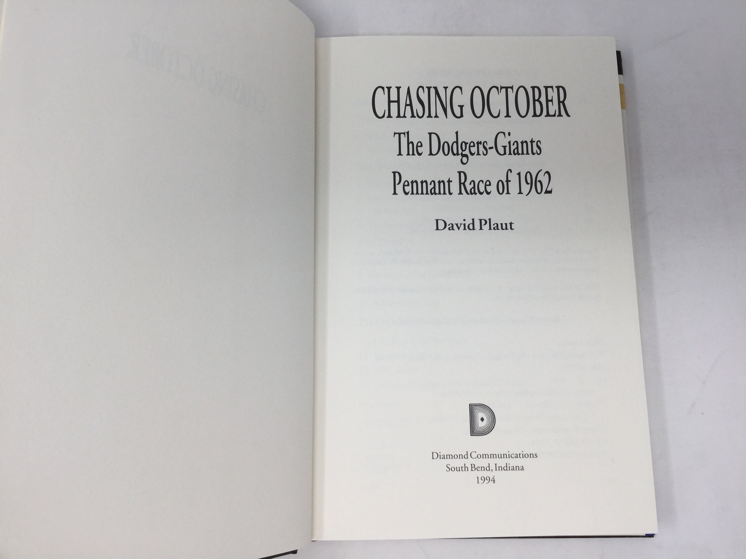 Chasing October: the Dodgers-giants Pennant Race of 1962 by David Plaut ...