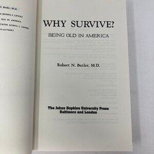 Why Survive: Being Old in America by Robert N. Butler PB - Etsy