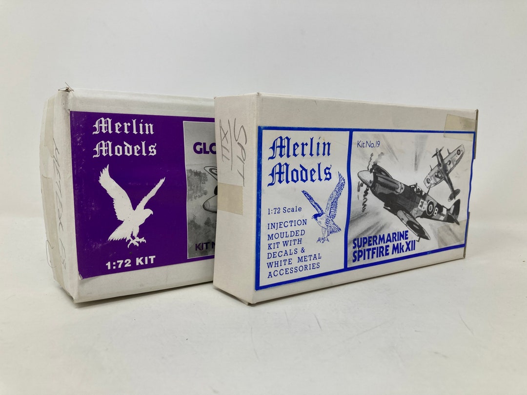 Set of 2 Merlin Models 1/72 Scale Model Airplane Kits supermarine ...