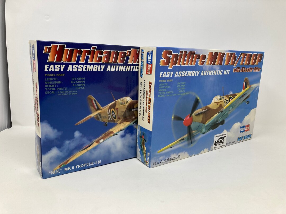 Hobby Boss Spitfire MK Vb/trop and hurricane Mkii/trop 1/72 Scale Model ...
