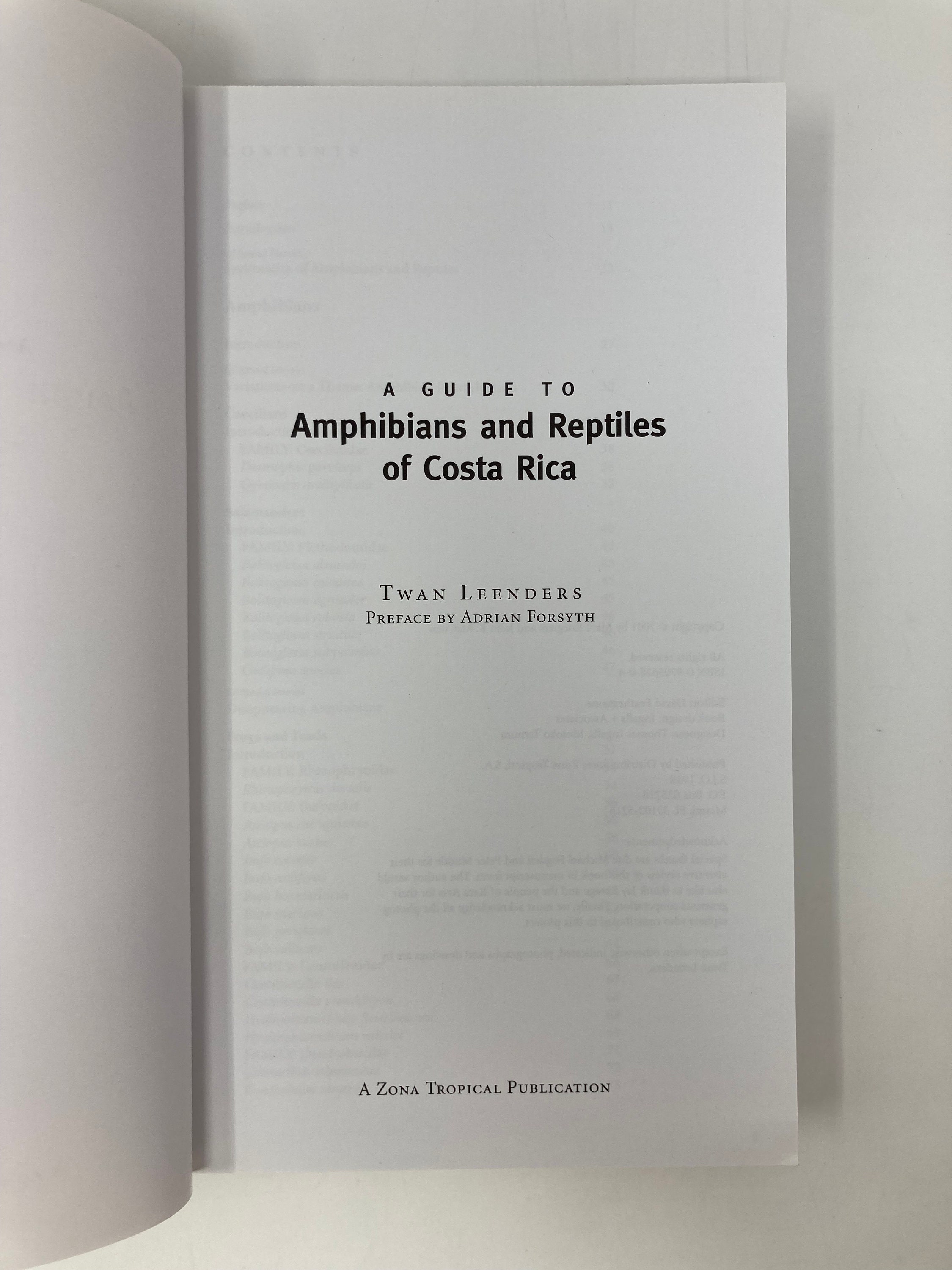 A Guide to Amphibians and Reptiles of Costa Rica by Twan Leenders PB ...