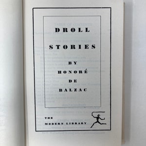 Droll Stories (modern Library 193) by Honore De Balzac Hardcover HC ...
