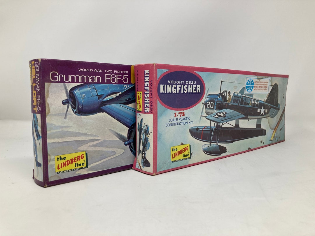 Set of 2 Lindberg Line 1/72 Scale Model Airplane Kits vought OS2U ...