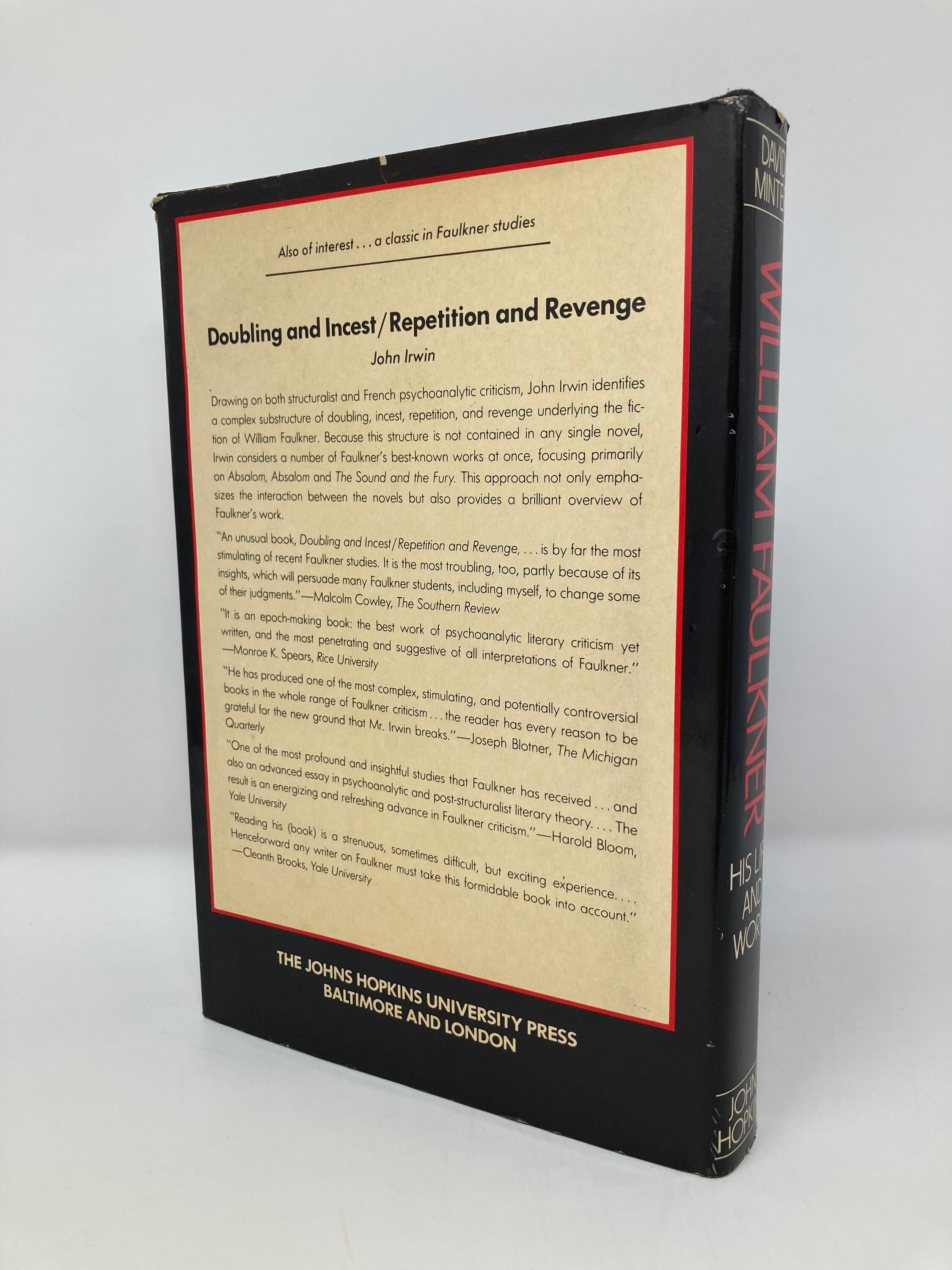 William Faulkner: His Life and Work by Professor David Minter HC ...