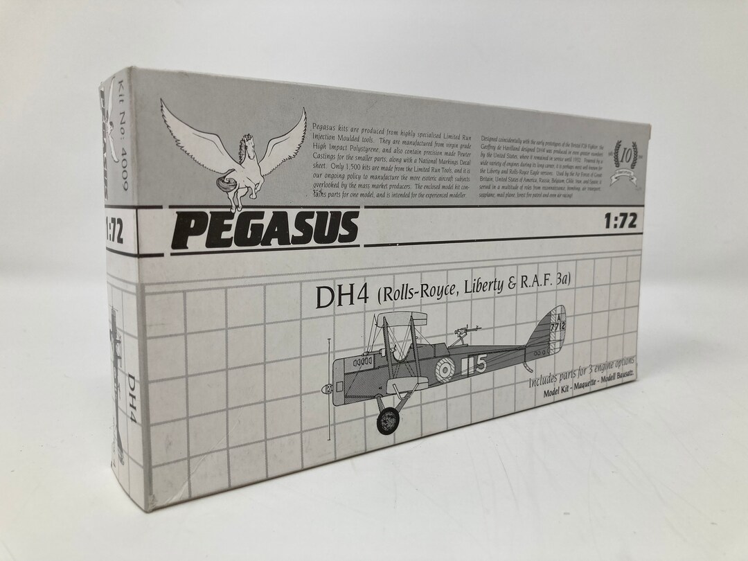 Pegasus DH4 rolls-royce, Liberty & R.A.F. 3a 1/72 Scale Model Kit NIB ...