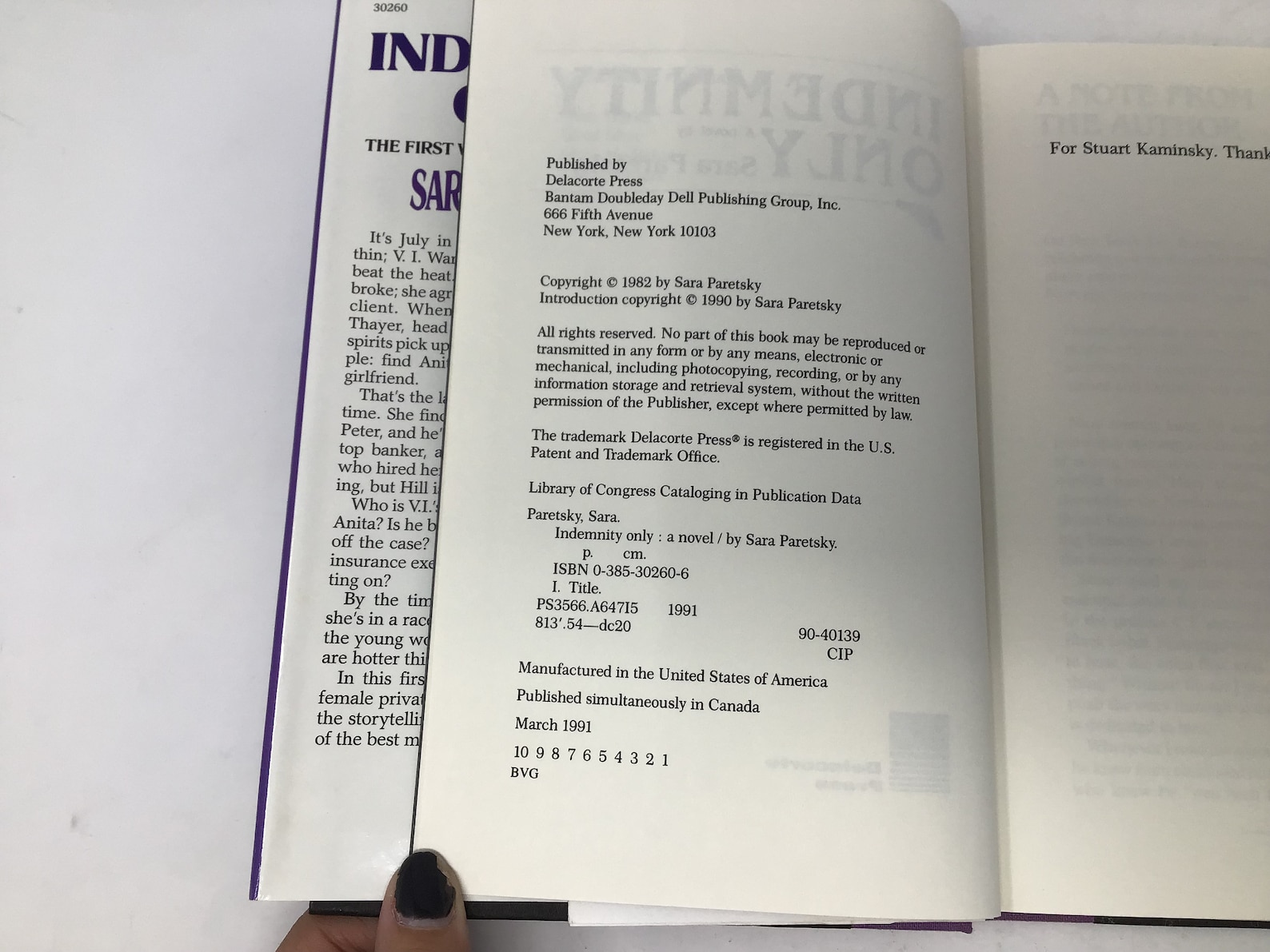 Indemnity Only by Sara Paretsky HC First 1st Very Good 1991 - Etsy