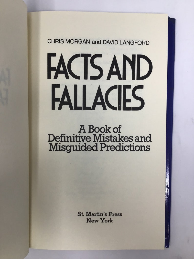 Facts and Fallacies by Chris Morgan HC Hardcover 1st First VG Very Good ...