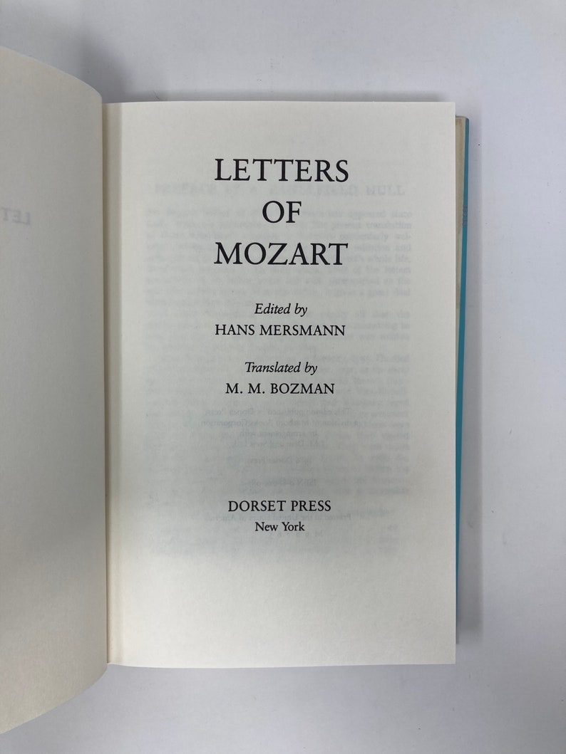 Letters of Mozart by Hans Mersmann HC Hardcover 1st Thus LN Like New ...