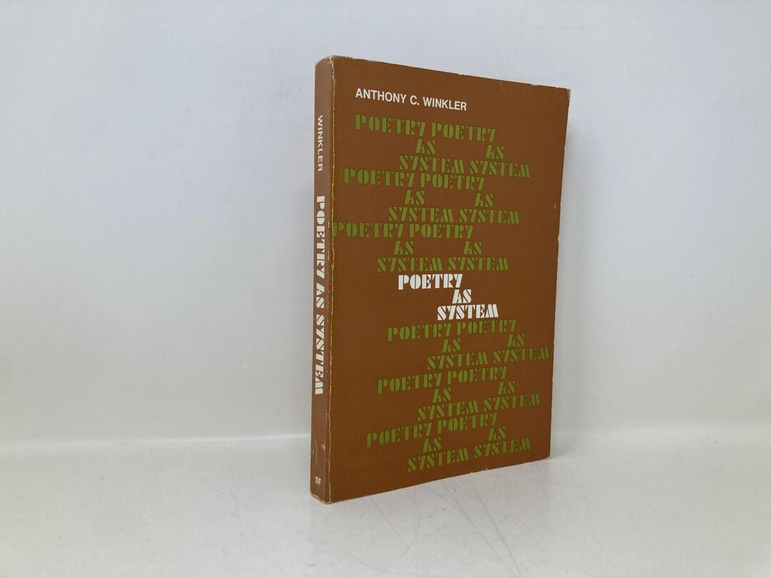 Poetry as System by Anthony C. Winkler HC Hardcover Very Good 1988 ...