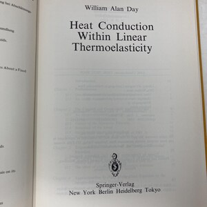 Heat Conduction Within Linear Thermoelasticity by William A. Day HC ...