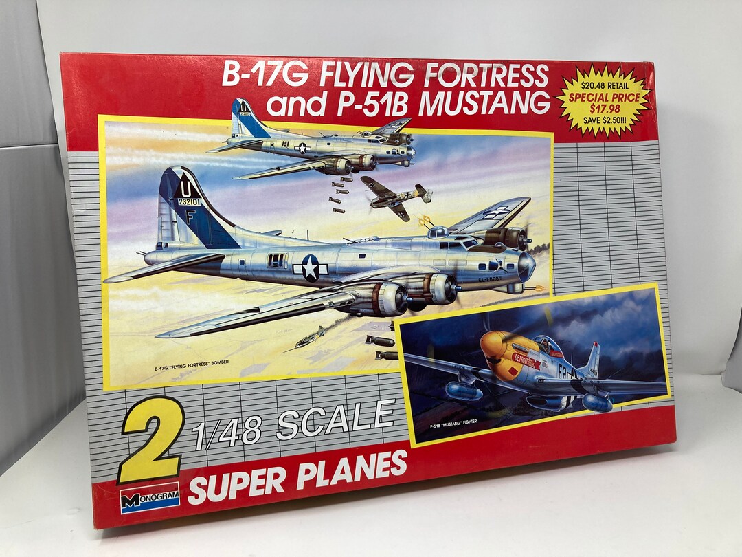 Monogram B-17G Flying Fortress and P-51B Mustang 1/48 Scale - Etsy