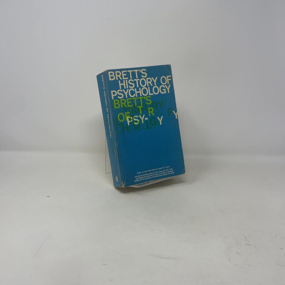 Brett's History of Psychology by R. S. Peters PB First Thus Paperback ...