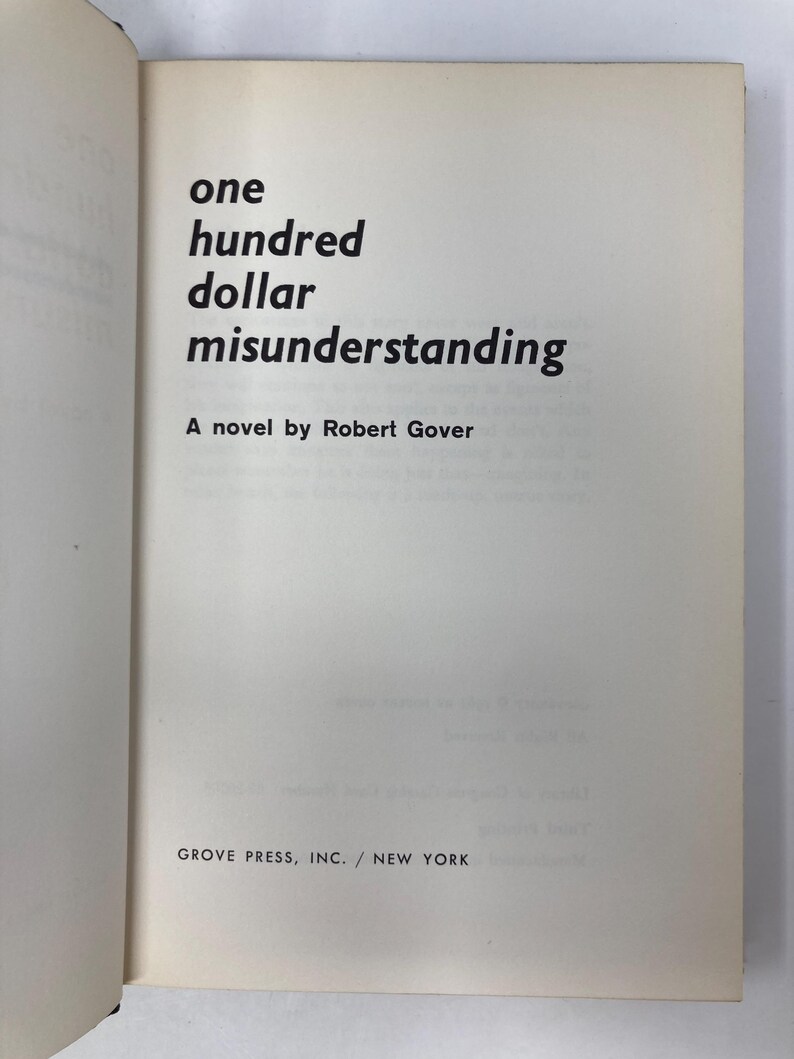 One Hundred Dollar Misunderstanding by Robert Grover HC Hardcover 1st ...