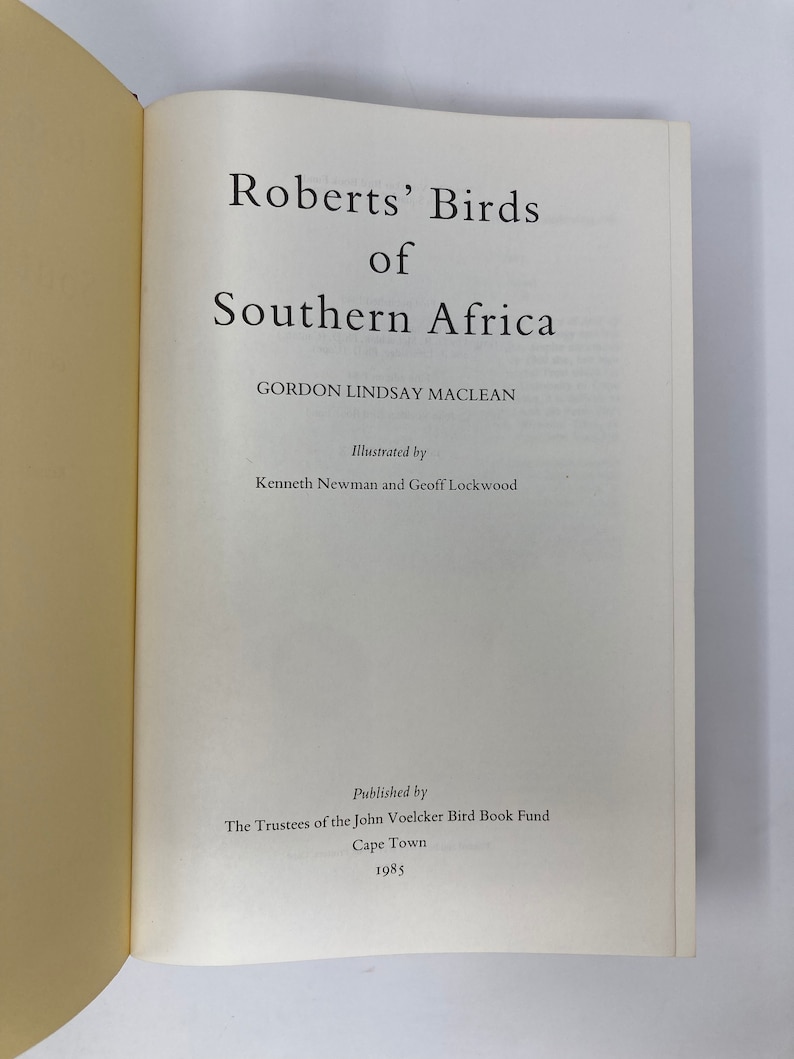 Roberts' Birds of Southern Africa by Gordon Lindsay Maclean HC First ...