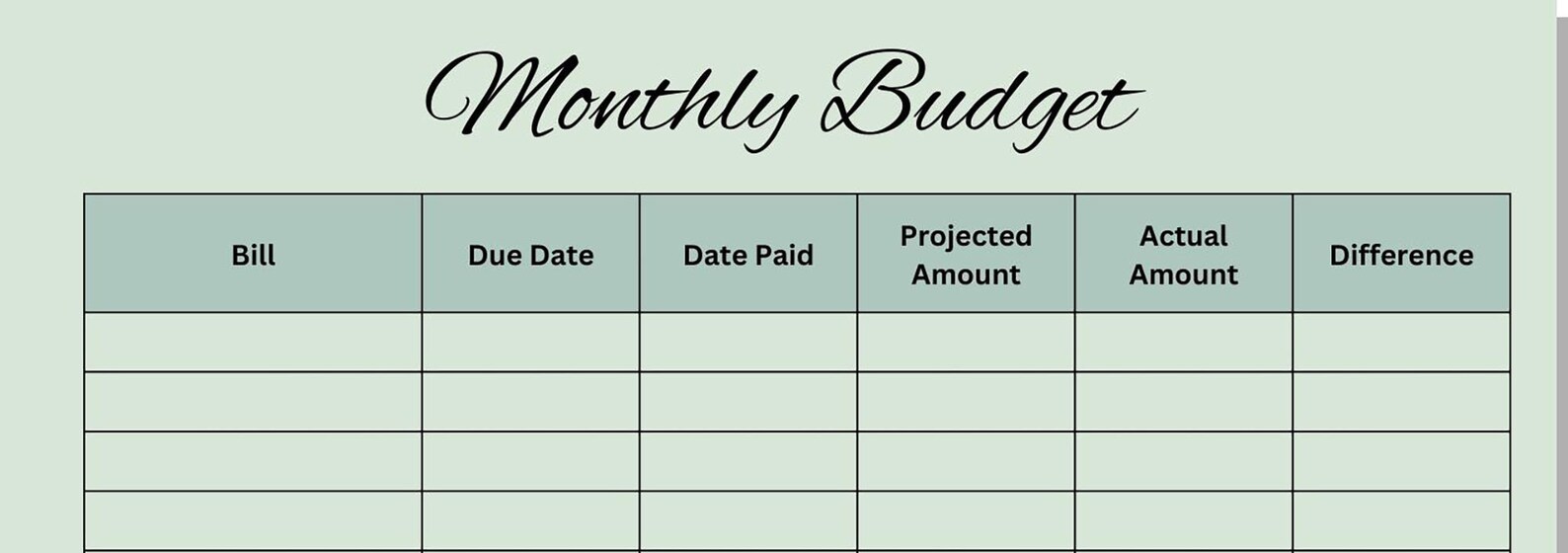 Printable Simple Budget Tracker - Etsy