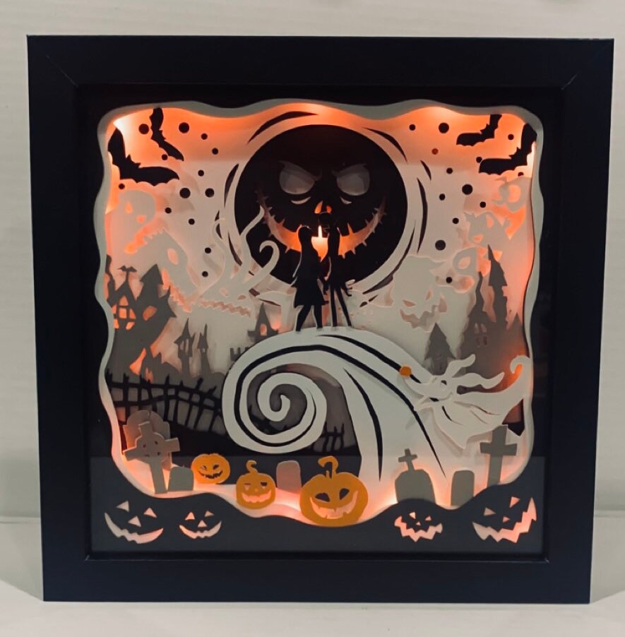 Light up Nightmare Before Christmas Shadowbox - Etsy