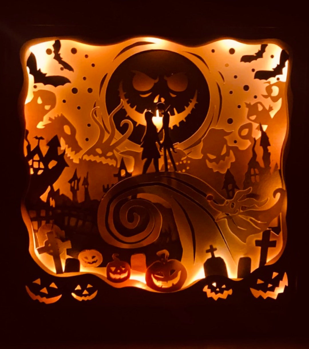 Light up Nightmare Before Christmas Shadowbox - Etsy