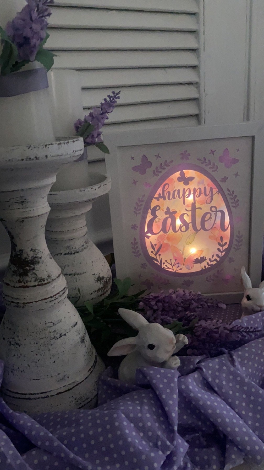 3d/led/easter/bunny/shadowbox/frame/home Decor/wall Decor/ Happy Easter ...