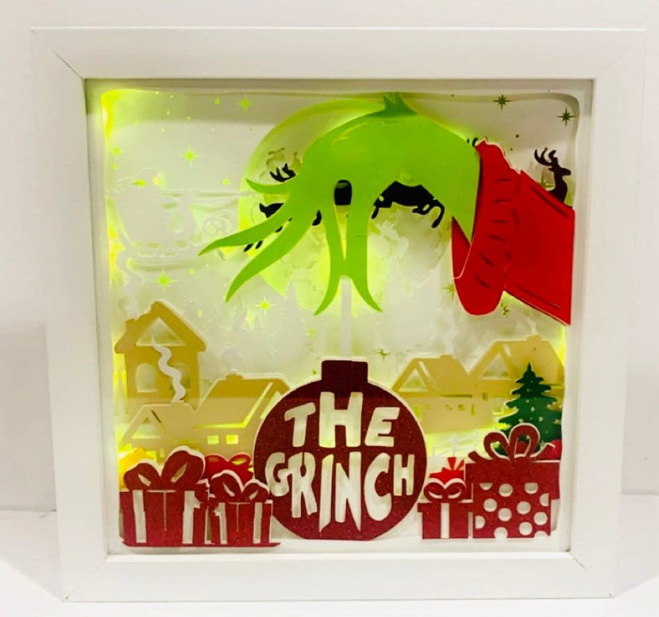 Grinch/whoville/light Up/christmas/wall Decor/frames/shadowbox/led/3d ...
