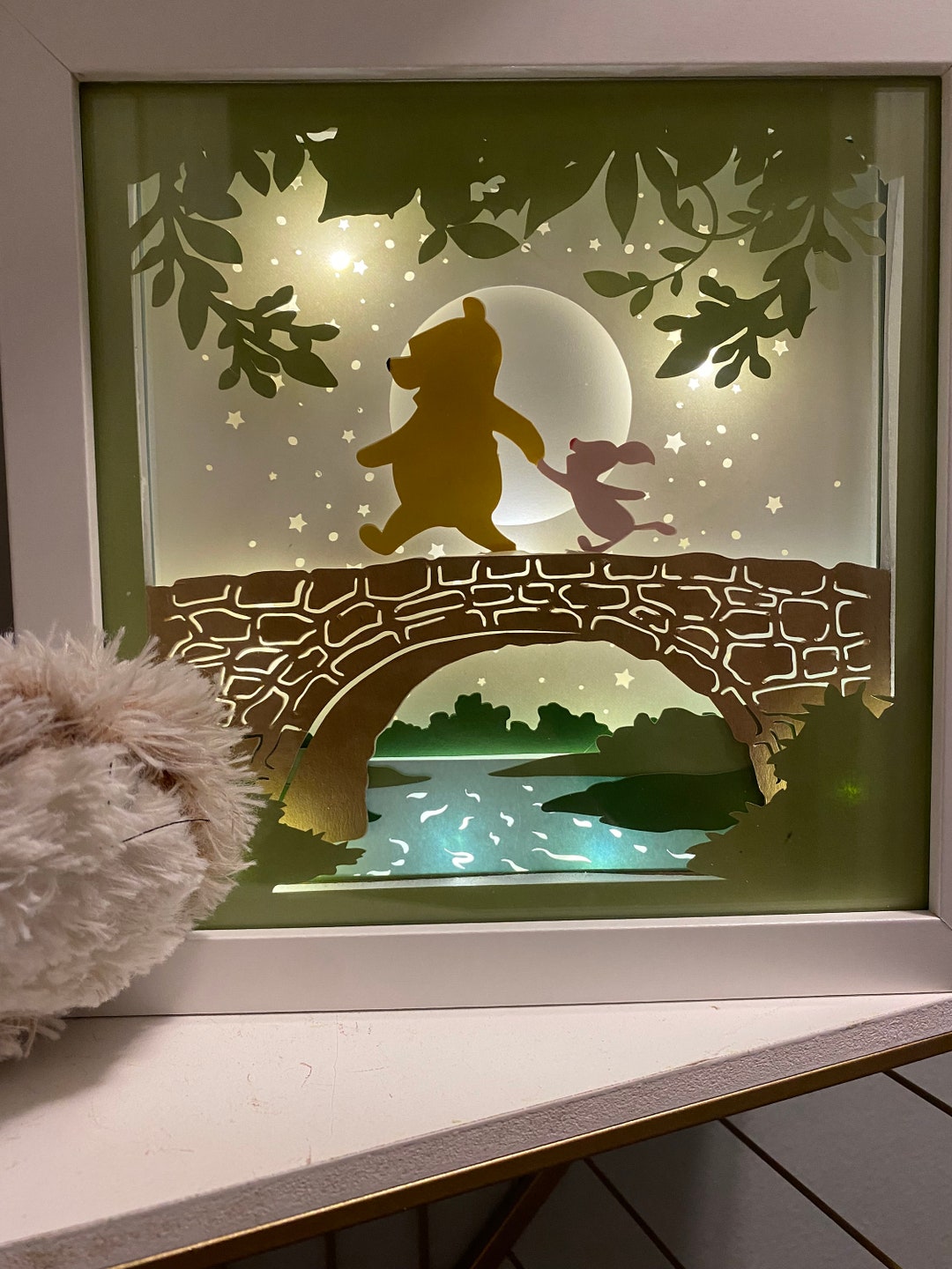 Pooh Bear/piglet/led/shadowbox/nursery/birthday/home Decor - Etsy
