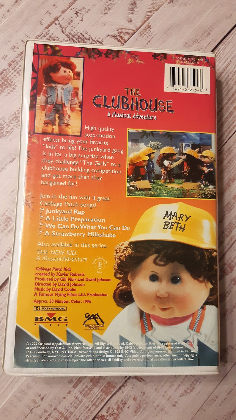 Cabbage Patch Kids the Clubhouse Vintage VHS Musical Adventure 1996 ...