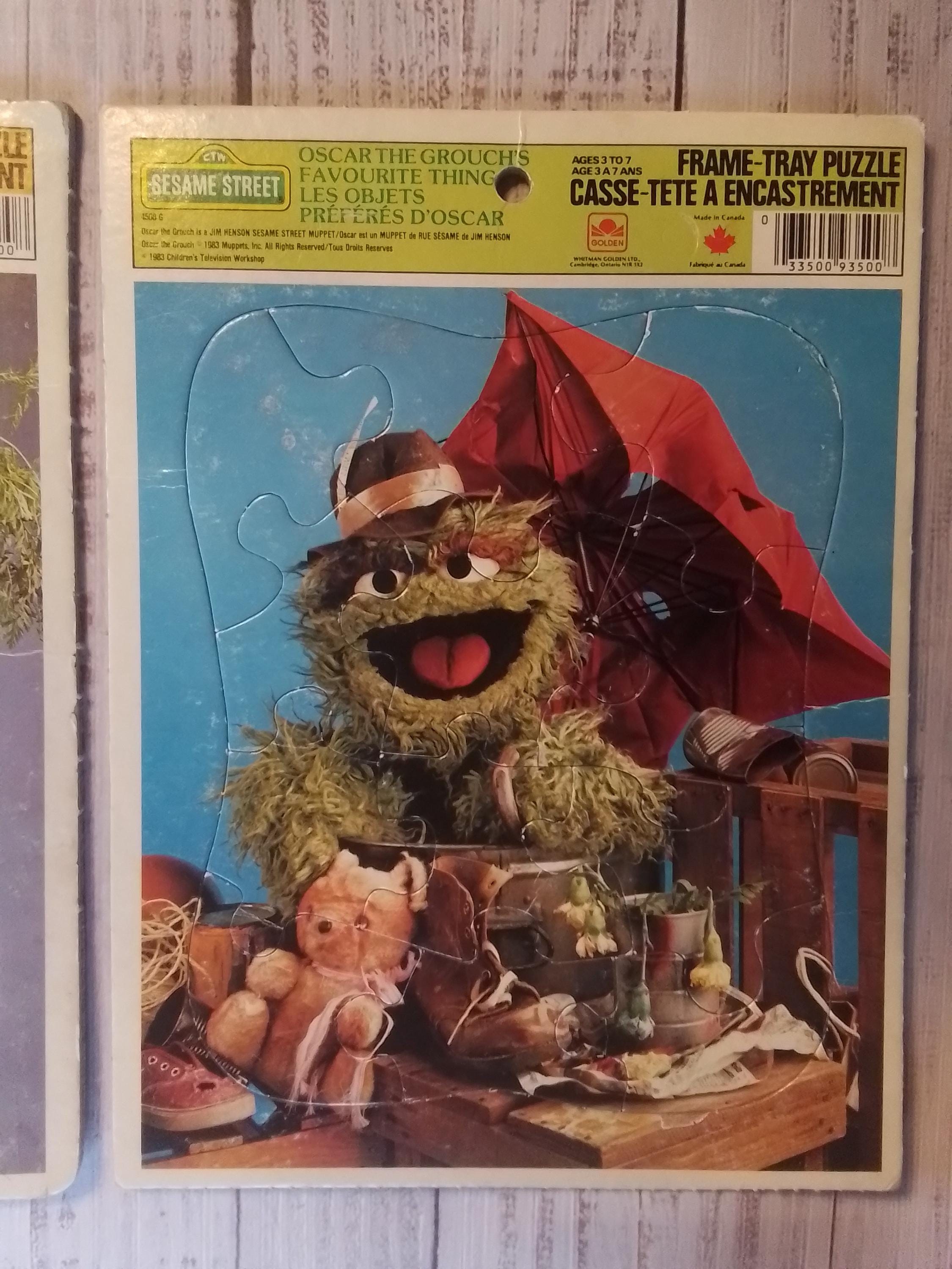 Vintage Sesame Street Puzzles/ Vintage Grover Puzzle/ Vintage Oscar ...