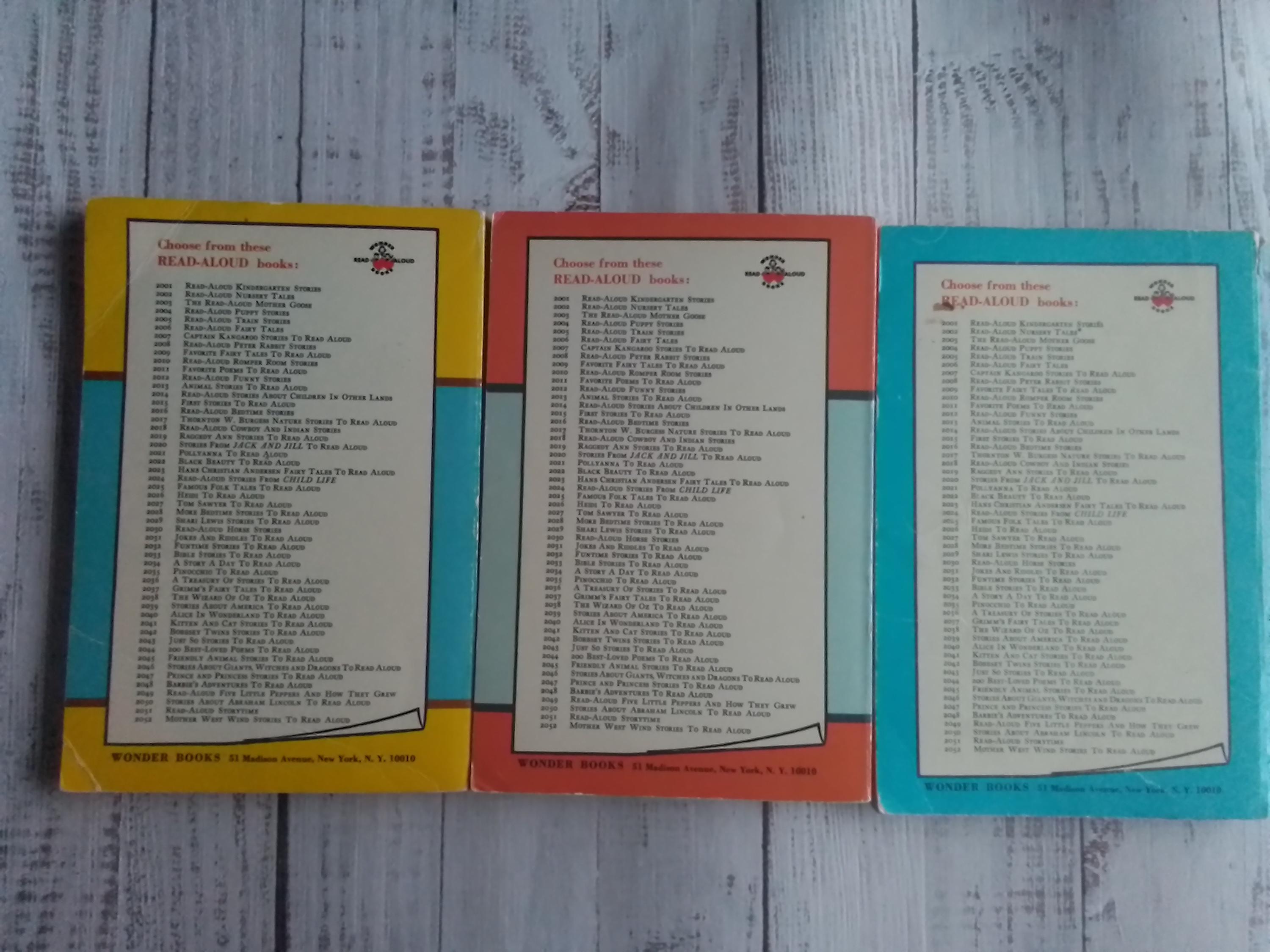 Vintage Set Read Aloud Wonder Book Paperback/ Vintage First Readers ...