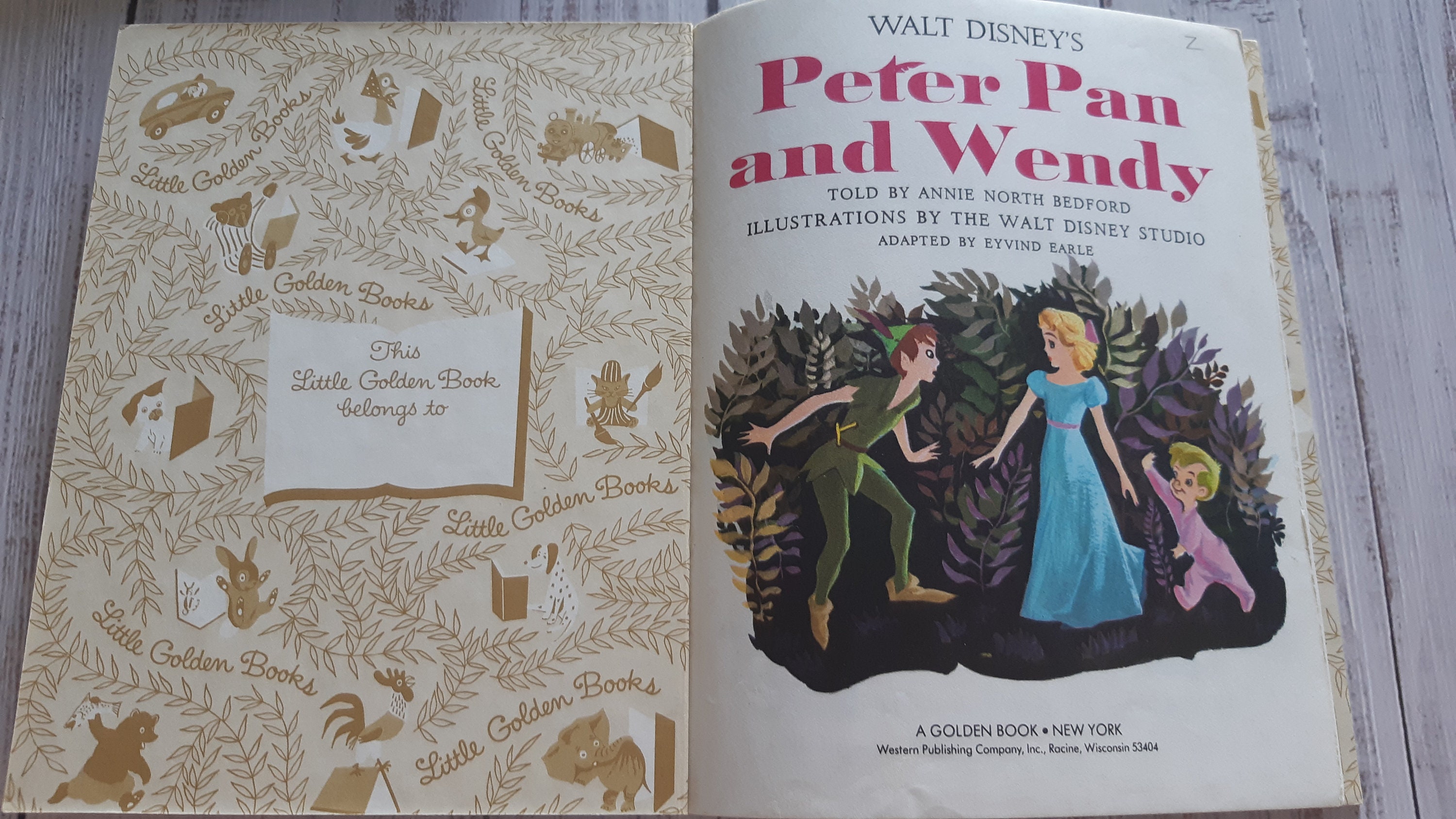 Peter Pan and Wendy Little Golden Book/ Vintage Walt Disney Peter Pan ...