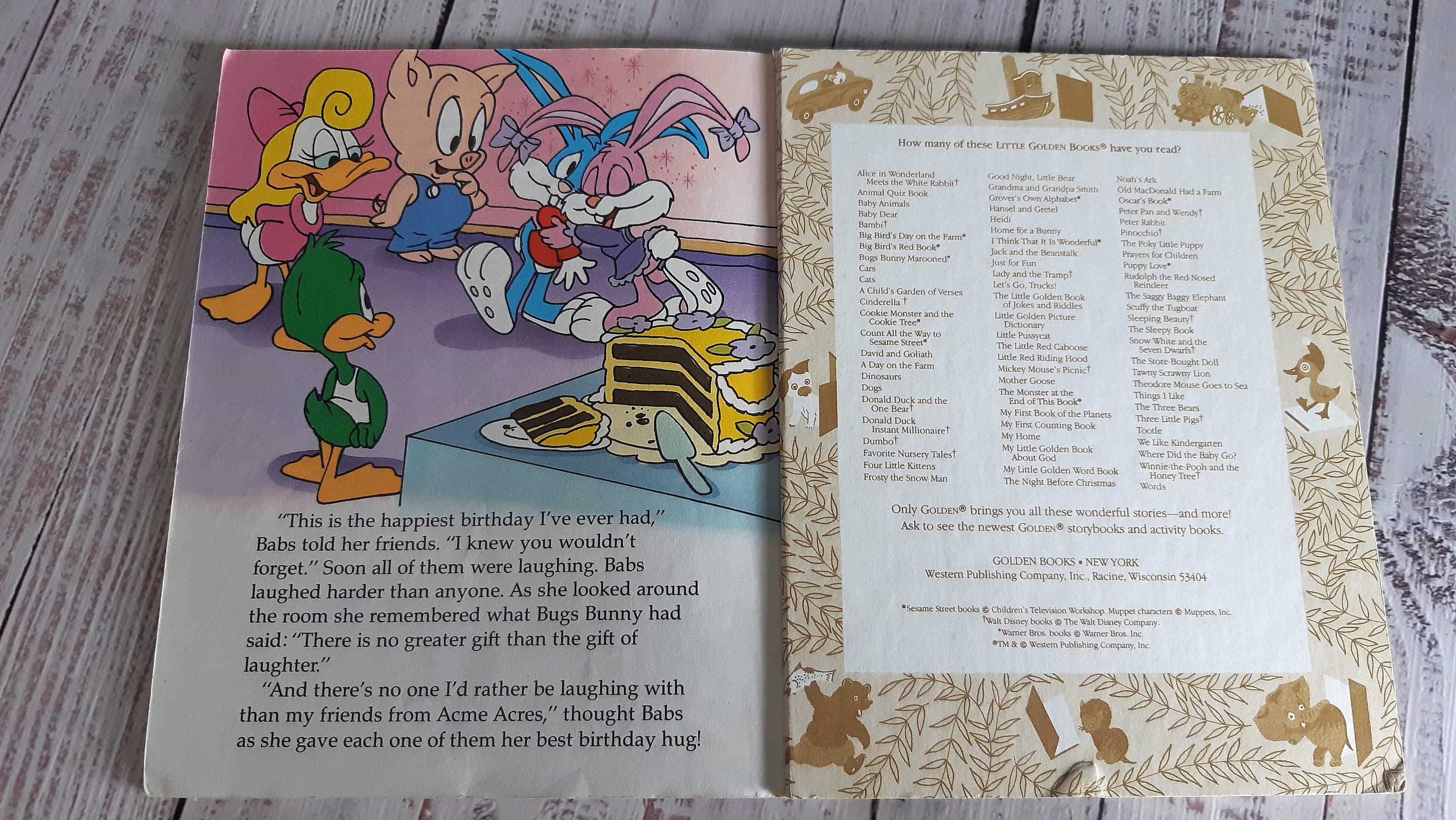 Tiny Toon Adventures Little Golden Book/ Happy Birthday Babs Book ...