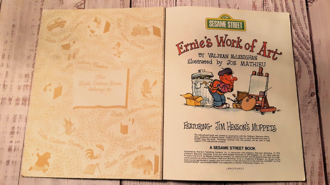 Ernie's Work of Art Little Golden Book Vintage 1979/ - Etsy