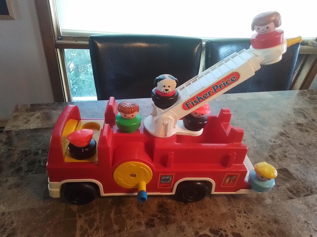 Vintage Fisher Price Little People Fire Truck Kids Toys/ Vintage Little ...
